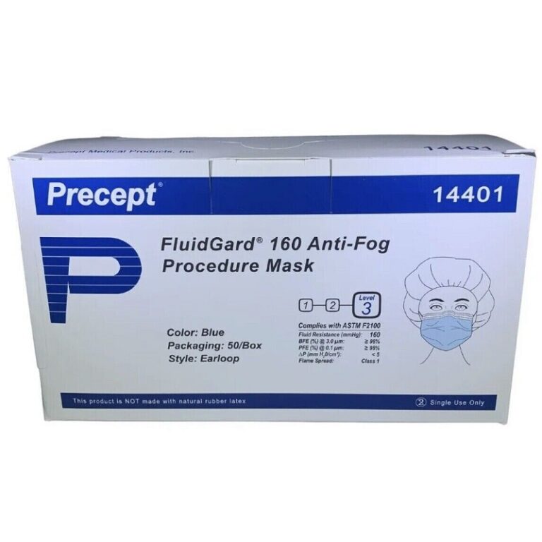 Halyard Procedure Mask FLUIDSHIELD* ASTM Level 1 Fog-Free Earloops With ...